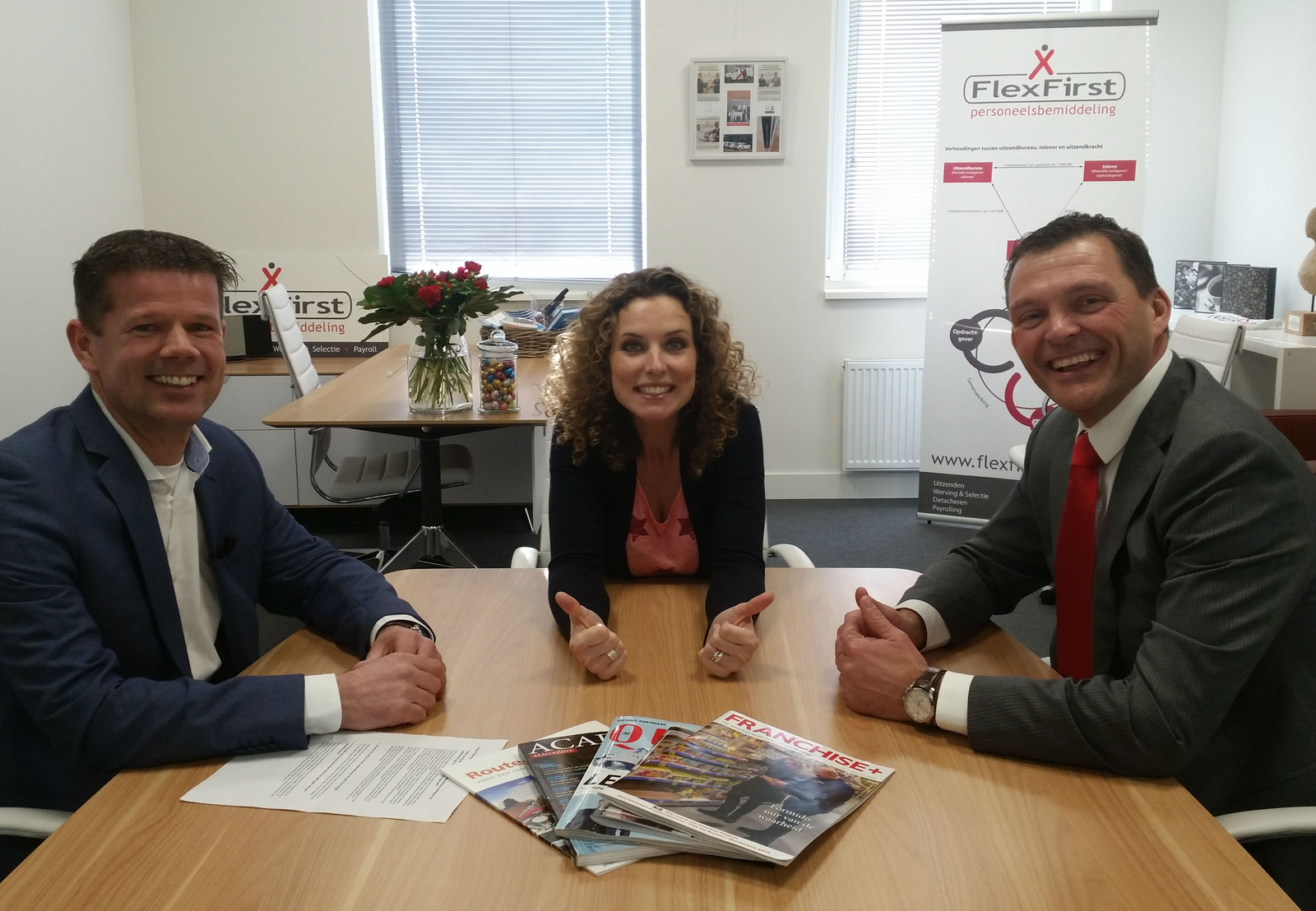 Daan van den Heuvel (FlexFirst), Aukje van Ginneken (SBS6) en Bart Withagen (FlexFirst) - Flexmarkt